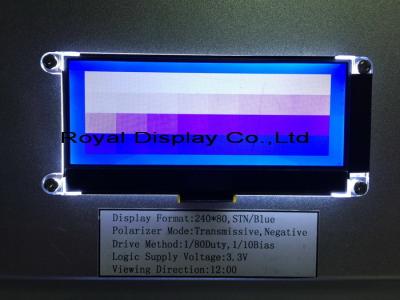 中国 240*80 グラフィック液晶モジュール FSTN 6H 広温 ST7529 COG 産業ディスプレイ 販売のため