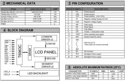 Cina Modulo LCD grafico 160*128 6H 12H con retroilluminazione T6963C STN display industriale monocromo in vendita