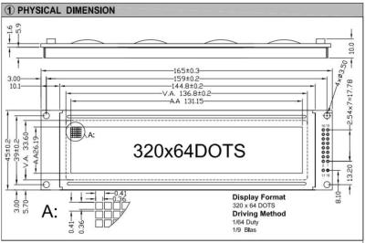 China 320*64 Stn Grafik-LCD-Modul Großgröße LC7981 Industrieanzeige mit Hintergrundbeleuchtung zu verkaufen
