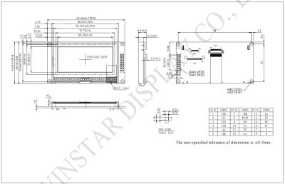 China 256*128 Großtemperatur-LCD-Grafikmodul Winstar 100% Ersetzen von Industriedesplays zu verkaufen