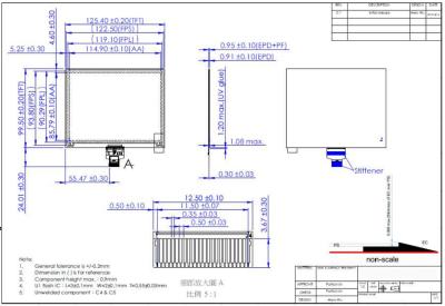 China 5.65'7 Color EPD 600*448 Reflector de papel electrónico Muestra EPD Modulo original en venta