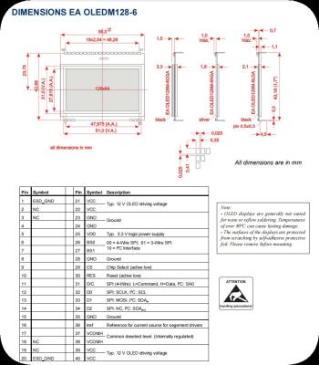 China Modulo OLED de alta contraste SPI de interfaz SSD1306 en venta