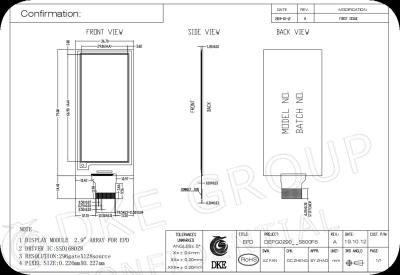 Китай 2.9' 296*128 Интерфейс MCU Active Matrix Электронный бумажный дисплей EPD продается