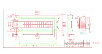 China 16*2 TN STN Modulo LCD con uso industrial de PCB en venta