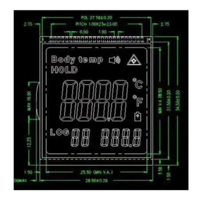중국 TN STN 세그먼트 LCD RYD2119TM-01 판매용