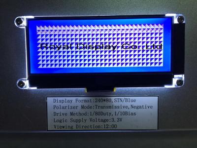 China Kundenspezifische LCD-Anzeige Zahn PUNKT 3.3V positive Transflective ST7529 FSTN/Stn 240X80 zu verkaufen
