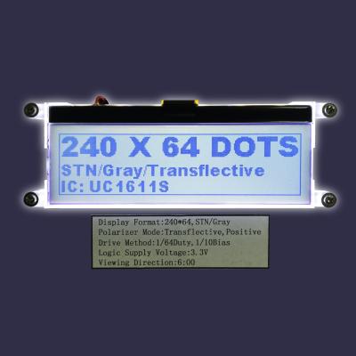 China Prüfer-Graphic LCD der Sondergröße-240X64 STN paralleles FFC UC1611s Modul-Serienzahn-Monochrom zu verkaufen