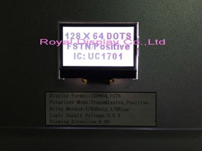 China positive ZAHN 3V Mono-LCD 128x64 FSTN Anzeige Stn Gray For Medical Equipment zu verkaufen