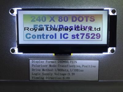 중국 240X80 Cog IC St7529 반투과 LCD 디스플레이 FStn FPC 병렬 판매용