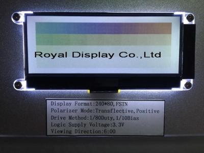 중국 240X80 Cog IC St7529 반투과 LCD 디스플레이 FStn FPC 병렬 판매용