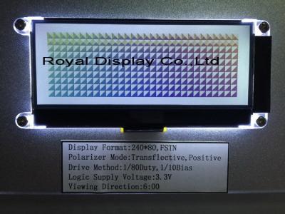 중국 240X80 Cog IC St7529 반투과 LCD 디스플레이 FStn FPC 병렬 판매용