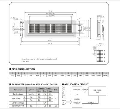 中国 MPU Stnの穂軸LCDは白いLEDのバックライトが付いている8X1特性FSTNの陽性を表示する 販売のため