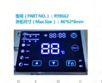 China polaridad del cc del módulo de la pantalla LED del segmento 100000hours para el aire acondicionado en venta