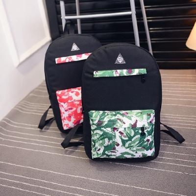 China The New Splicing Large Capacity Backpack Simple Canvas Bags for sale