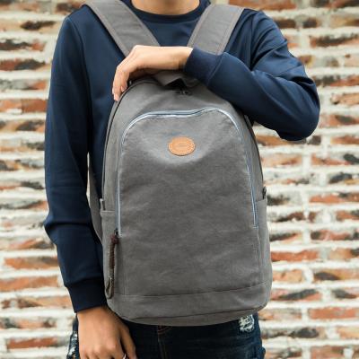 China The Simple School Of The College Men's Canvas Casual College Students Travel Backpack for sale