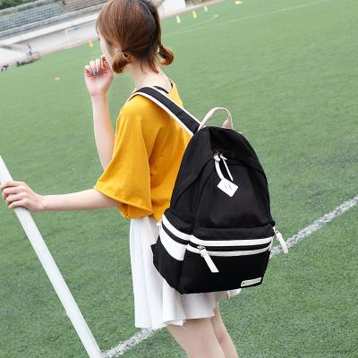 China High School Student School Bag Simple Middle School Student Canvas Backpack for sale