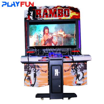 중국 동전 조작 아케이드 55 인치 LCD 램보 총 사격 시뮬레이터 게임 기계 램보 아케이드 기계 판매용