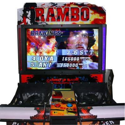 중국 동전 조작 아케이드 55 인치 LCD 램보 총 사격 시뮬레이터 게임 기계 램보 아케이드 기계 판매용