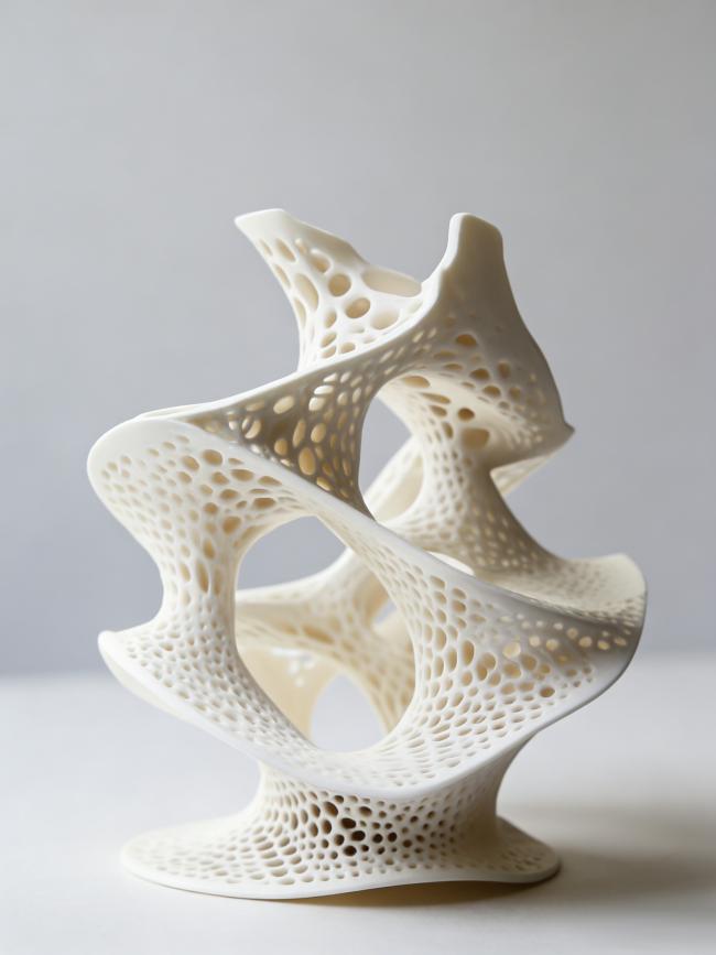 silk PLA printed art decor close up layer surface