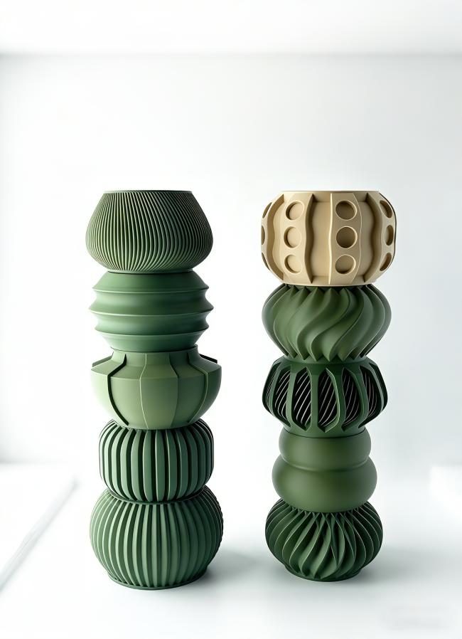 silk PLA filament printed art model display