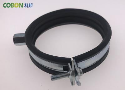China Fastener Rubber Pipe Clips , Hex Nuts Pipe Holder Clamp For Waste Water Pipes for sale