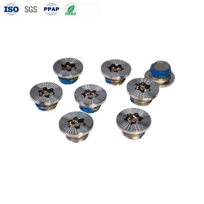 CD Pattern Miniature Screws Stainless Steel Plum Anti-Demolition Slot Nylok