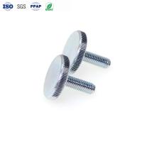 Quality Straight M3 Knurled Thumb Screw Manual Adjustment Knurled Bolt Carbon Steel Blue Zinc for sale