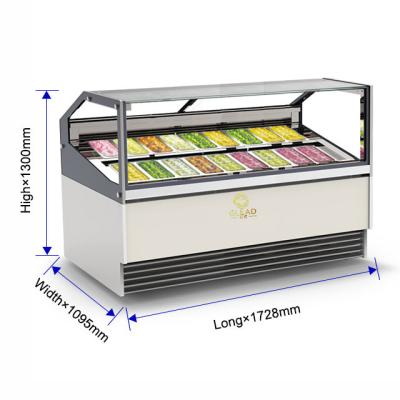 Κίνα Italian Marble Gelato Showcase with Ventilated Cooling System - 1650W Power προς πώληση