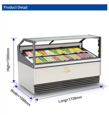 Κίνα Italian Marble Gelato Showcase with Ventilated Cooling System - 1650W Power προς πώληση