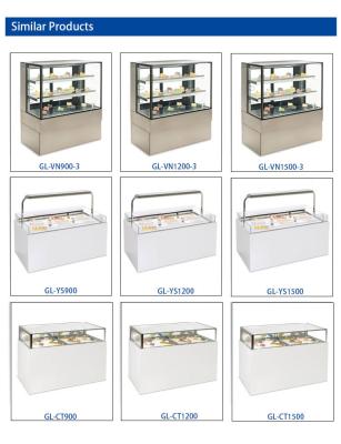 Κίνα Gelato Ice Cream Showcase Industrial Refrigeration Equipment N.W 255KG 220-240V/1PH/50HZ προς πώληση