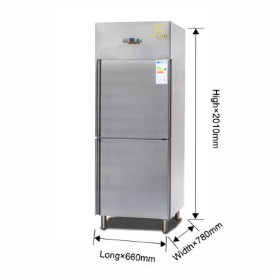 중국 Air Cooling 600L 2 Half Doors Upright Chiller Commercial Refrigeration Condensing Unit -14 to -18C 판매용