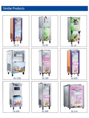중국 Industrial Soft Ice Cream Machine with Dual Hoppers 2x10L Freezing Tank 25kg/h Production for Rapid Cooling 판매용