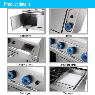 Κίνα Stainless Steel Gas 4 Range Stove With Oven Commercial Hotel Equipment LPG/Natural Gas 150KG N.W. προς πώληση