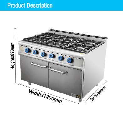 Chine Ergonomic Gas Powered Commercial Cooking Equipment Providing 6 Range Stove With Oven Features à vendre