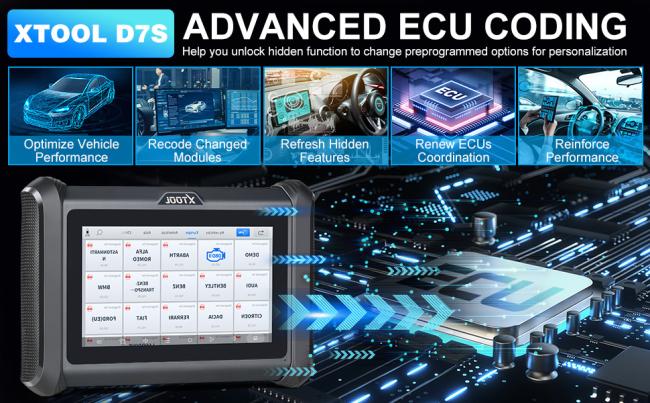 XTOOL D7S Diagnostic Tool Support DoIP & CAN FD, ECU Coding Bidirectional Scanner