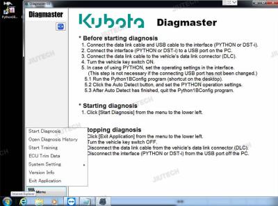 China Para KUBOTA DIAGNOSTIC KIT PYTHON Python interface Diagmaster KUBOTA Takeuchi Diagnostic à venda