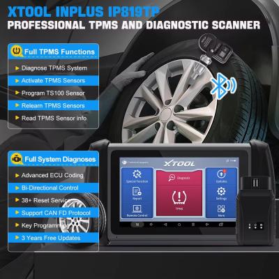 China XTOOL InPlus IP819TP TPMS Programmering Scanner Bluetooth Autodiagnostiek Tools ECU Codering Sleutel Programmer 31+ Diensten Met Te koop