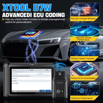 China XTOOL D7W BT D7BT Bluetooth Automotive Scanner All System Auto Diagnostic Tool ECU Codering Bidirectionele sleutelprogrammeur CA Te koop