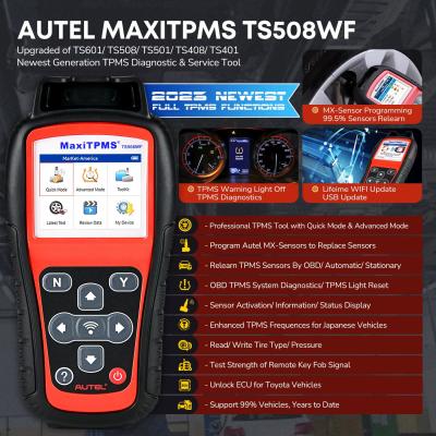 中国 Autel MaxiTPMS TS508WF TPMS プログラミングツール MXセンサ 315 433 MHz TPMS 再起動 すべてのセンサをスキャン 読み清める DTCをリセット 販売のため