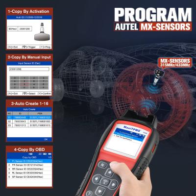 中国 Autel MaxiTPMS TS508WF TPMS プログラミングツール MXセンサ 315 433 MHz TPMS 再起動 すべてのセンサをスキャン 読み清める DTCをリセット 販売のため