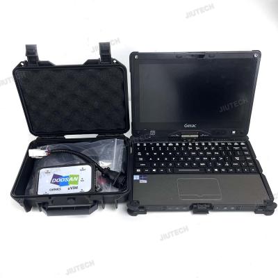 China Getac V110 laptop + For Doosan uvim Excavator Forklift Engine Fault Detector DDT SCR DPF DCU ECU Scanner Fault Diagnostic Tool for sale