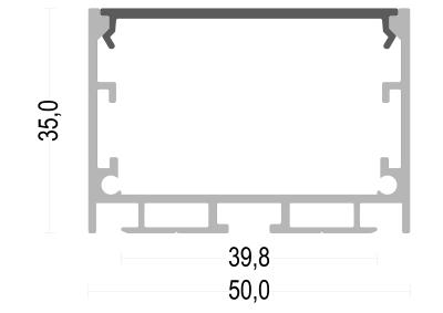 중국 주도하는 알루미늄 통로 서스펜딩 선 조명 50x35mm LED 스트립 알루미늄 프로필 판매용
