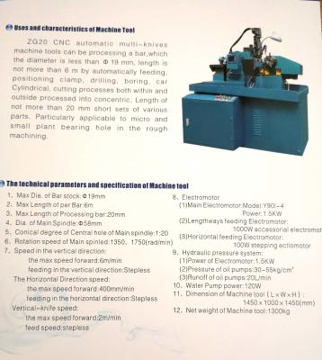 China Z20 parting, drilling and lathing machine for bearing ring from bar for sale