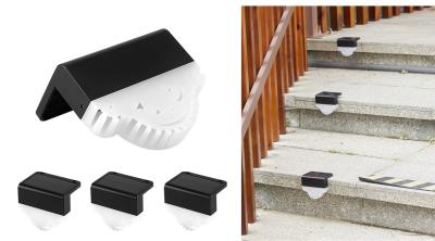 China Gear shape solar garden lights LED fence light RGB colorful stair fence lamp for sale