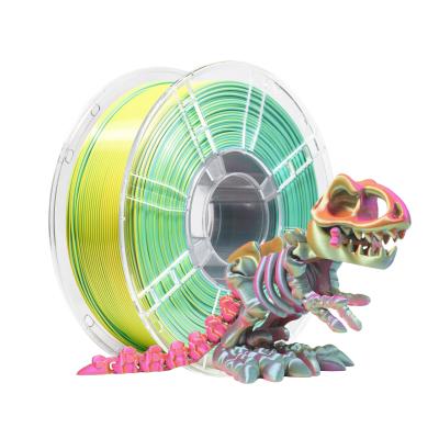 China PLA Filament Net Weight 1kg 3D Printer Silk Tri-Color Gold Green Purple 3d Printign Filament for sale
