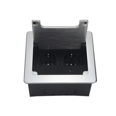 China Double EU power computer table connected hidden desktop socket box for sale