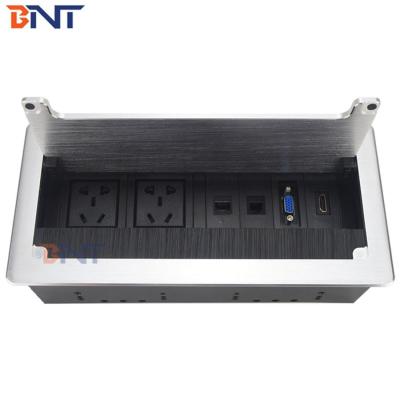 China BNT Quick delivery multifunction desk outlet box embedded in office automation system hidden cable design flip up deskto for sale