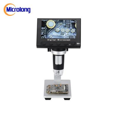 Cina Factory wholesales portable 8 led digital microscope 1/4' inch usb 4.3 screen lcd rohs in vendita