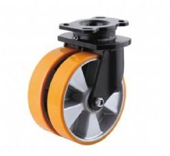 China Double wheel Aluminum core PU Caster for sale