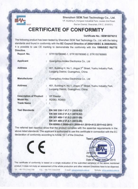 CE - Guangzhou Andea Electronics Technology Co., Ltd.